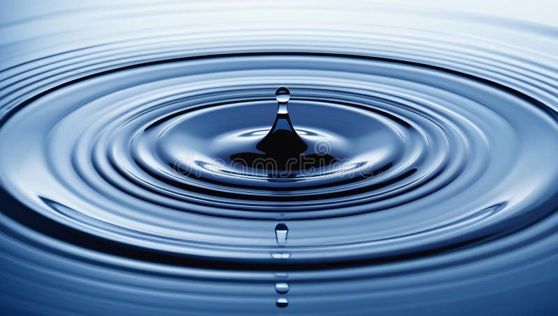 Water Dripping or Water Ripples in a Pond. Stock Illustration ...