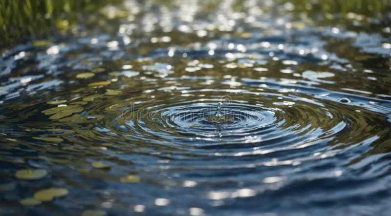 Water Dripping or Water Ripples in a Pond. Waves of Rippling Water ...