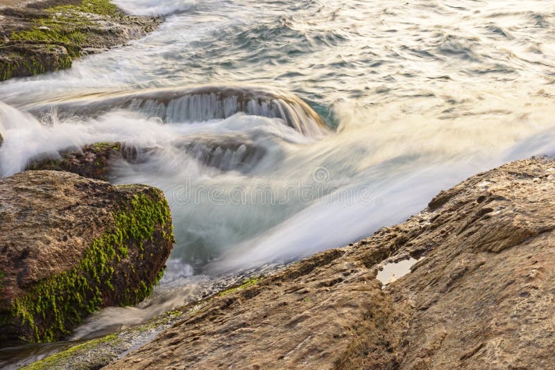 Water Dripping between Rocks Stock Image - Image of natural, summer ...