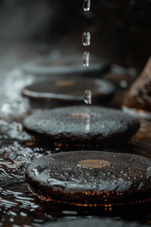 Water Dripping on the Stone Relax Stock Image - Image of concept ...