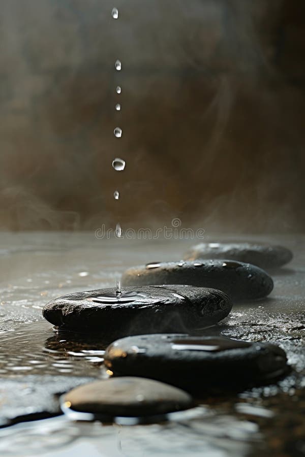 Water Dripping on the Stone Relax Stock Photo - Image of drop, nature ...