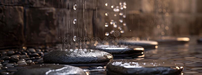 Water Dripping on the Stone Relax Stock Photo - Image of white, concept ...