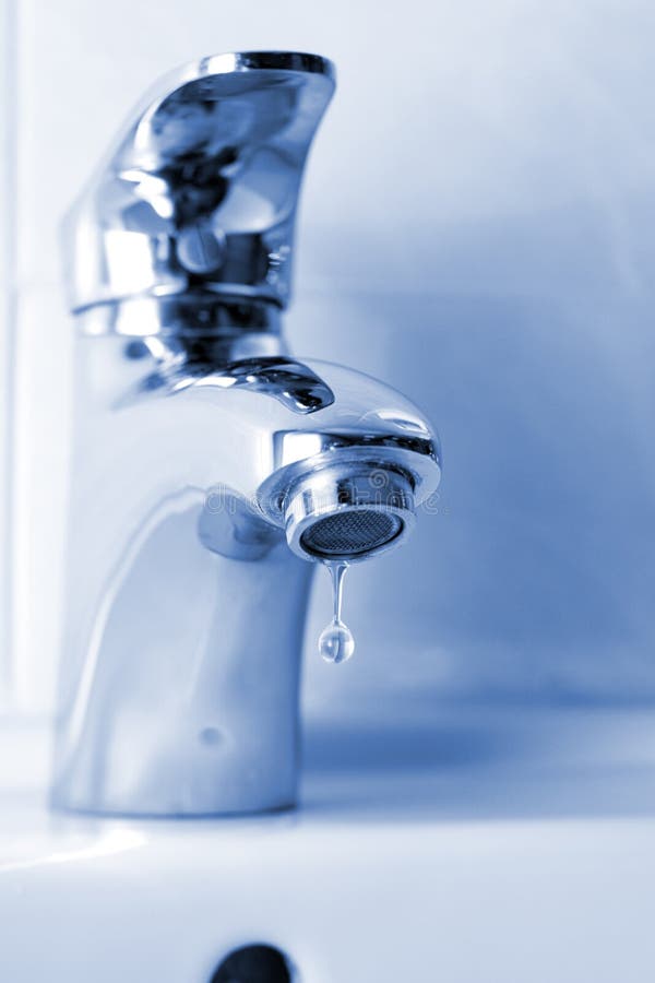 Water Dripping from Water Faucet Stock Photo - Image of restroom, cold ...