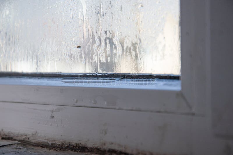 Water Drips from the Glass of a Window Stock Image - Image of ...