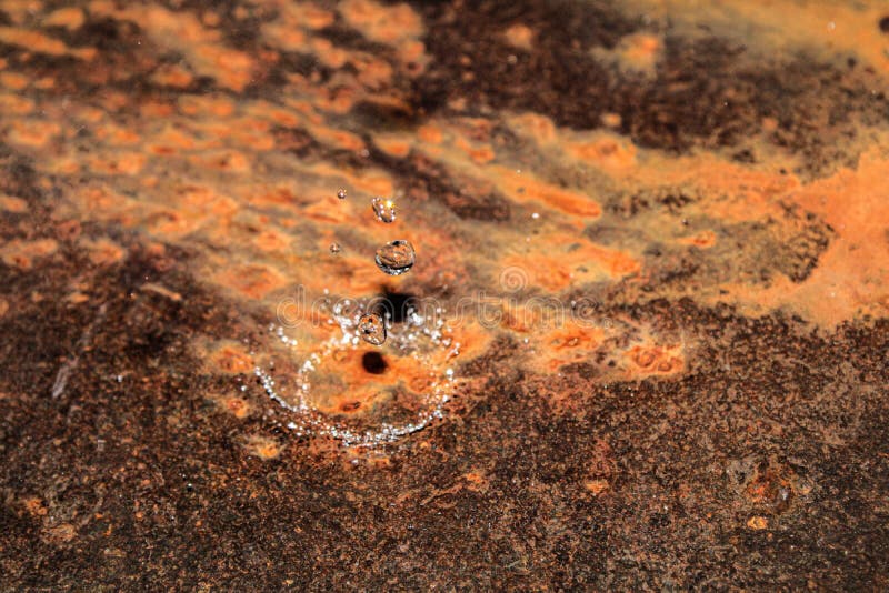 Water Drips on a Rusty Iron Surface Stock Photo - Image of rusty, clear ...