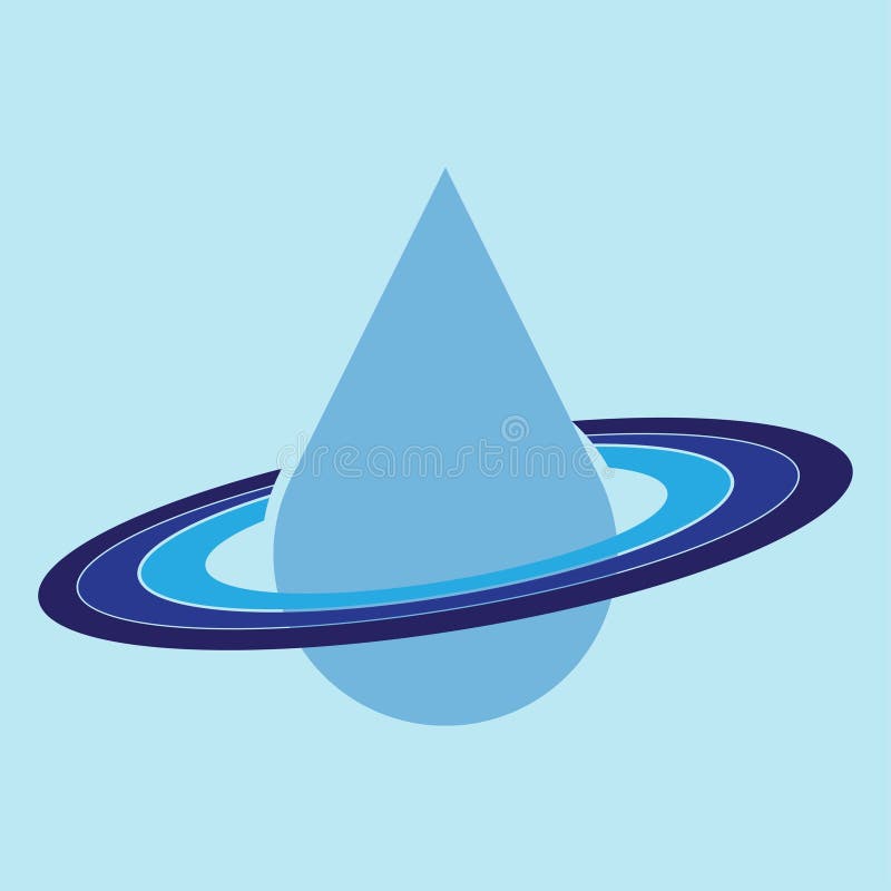 Water Drop with Three Circles in Different Shades of Blue Stock ...