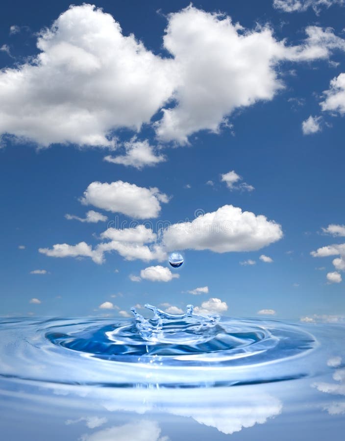 Water Drop Against Blue Sky Stock Photo - Image of clear, moisture ...