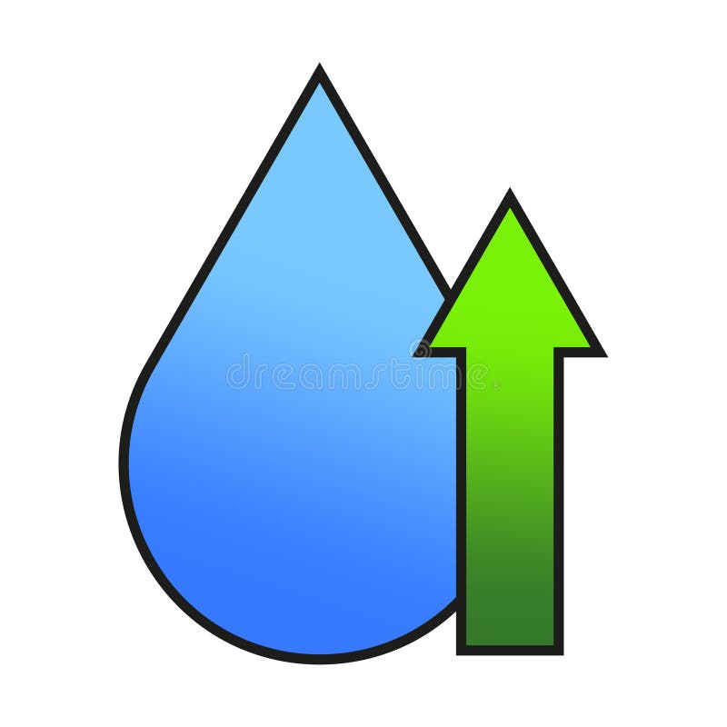 Water Drop Arrow Up. Vector Illustration. EPS 10 Stock Vector ...