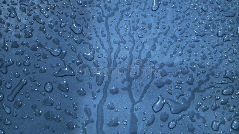 Water Drop on the Blue Ceramic Floor after Raining and Blue Light ...