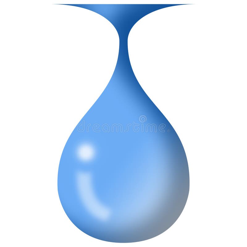 Water Drop Blue Color Isolated on White. Stock Illustration ...