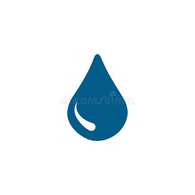 Water Drop Blue Icon on White Background. Blue Flat Style Vector ...