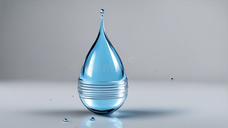 Water Drop on Blue a Water Drop with a Light Blue Liquid Stock ...