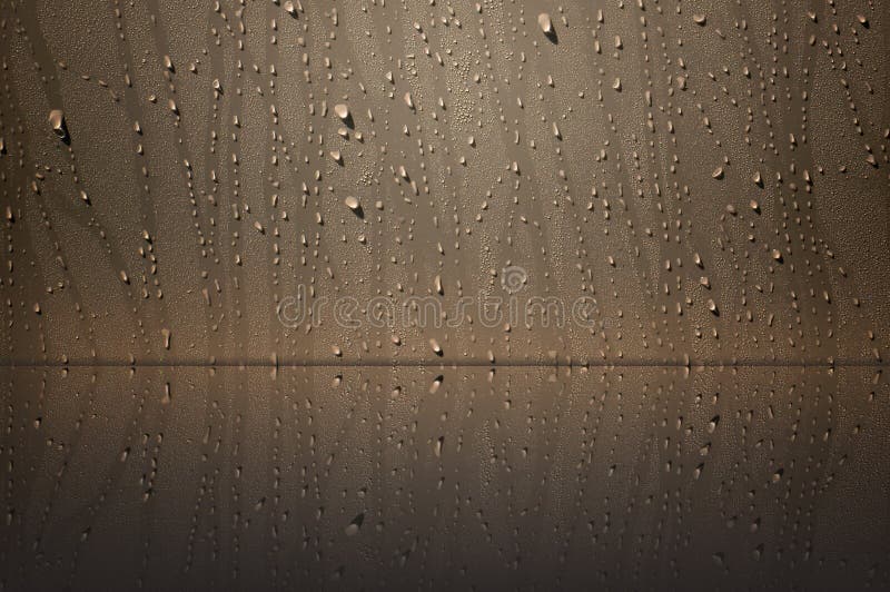 Water Drop on the Brown Wall with Reflction Stock Photo - Image of ...