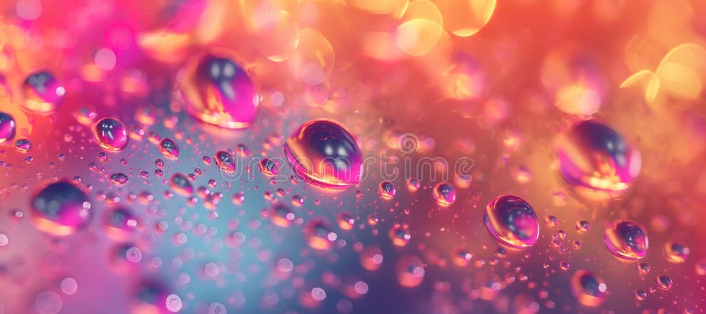 Water Drop Bubbles on Gradient Color Background Stock Illustration ...