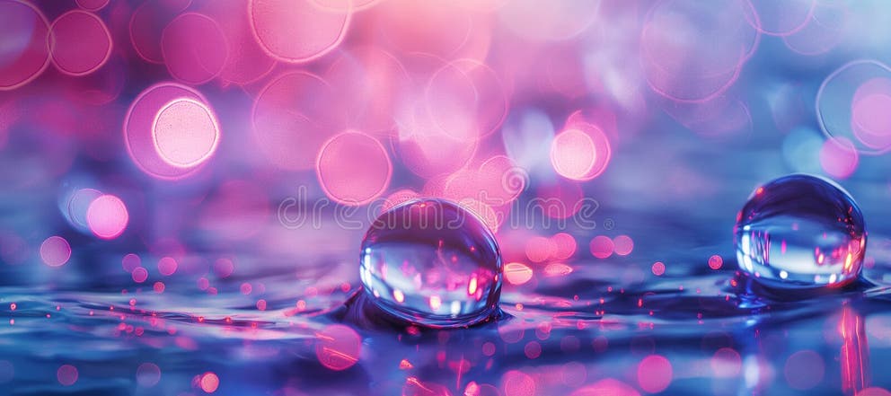 Water Drop Bubbles on Gradient Color Background Stock Illustration ...