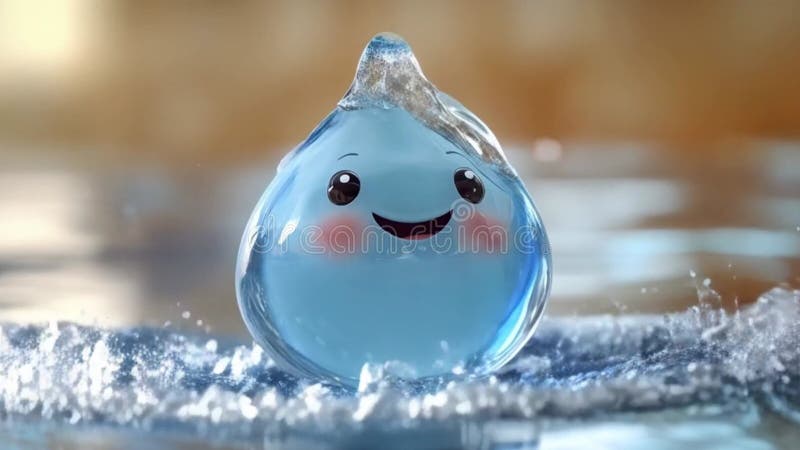 Water Drop Cartoon Animation. Water, Environment and the Concept of ...