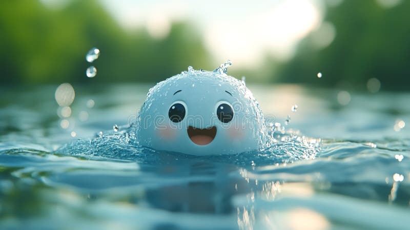 Water Drop Cartoon Animation. Water, Environment and Ecology Concept ...