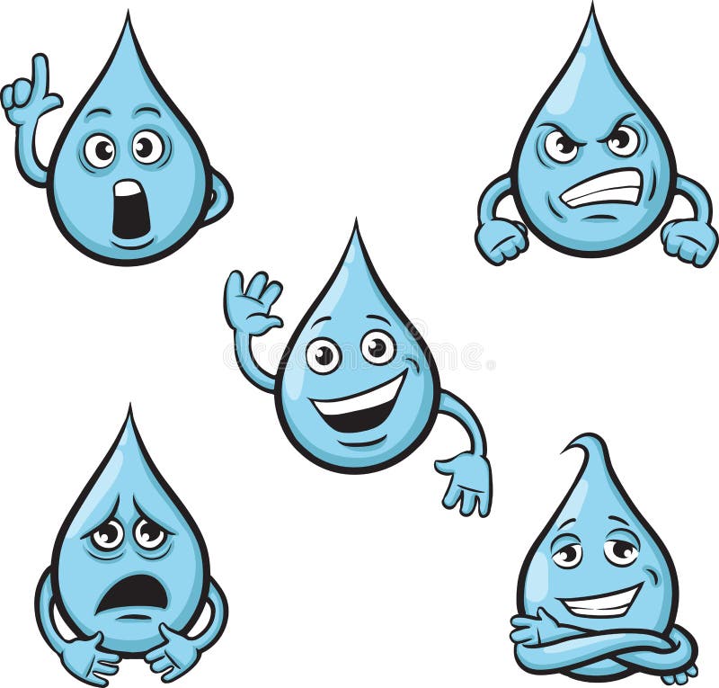 Cartoon Water Drop Angry Stock Illustrations – 186 Cartoon Water Drop ...