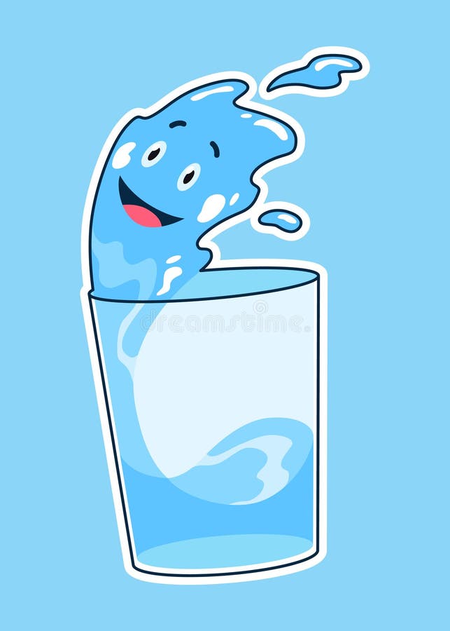 Water Drop Cartoon Character, Face Emotion. Water Character Expression ...