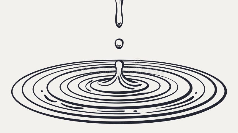 Water Drop Causing Ripples Circular Effect, Vector Design Generative AI ...