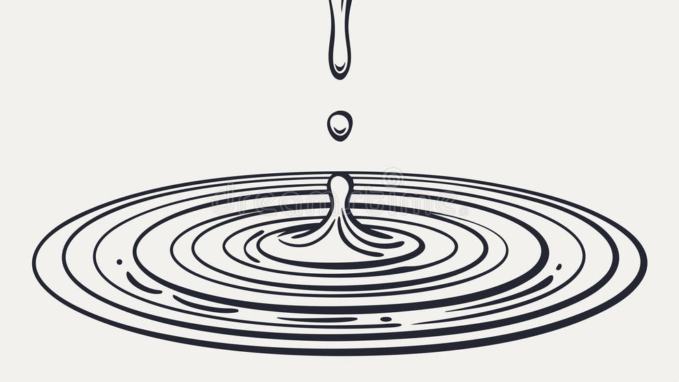 Water Drop Causing Ripples Circular Effect, Vector Design Generative AI ...