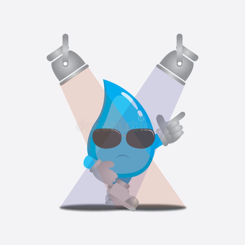 Water Drop Character As a Rock Star. Vector Illustration Decorative ...