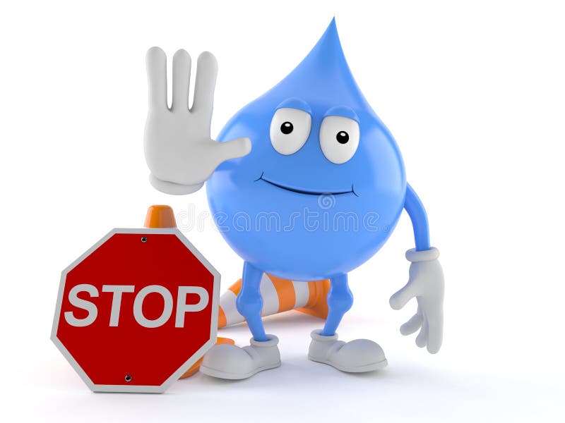 Water Drop Character Making Stop Gesture Stock Illustration ...