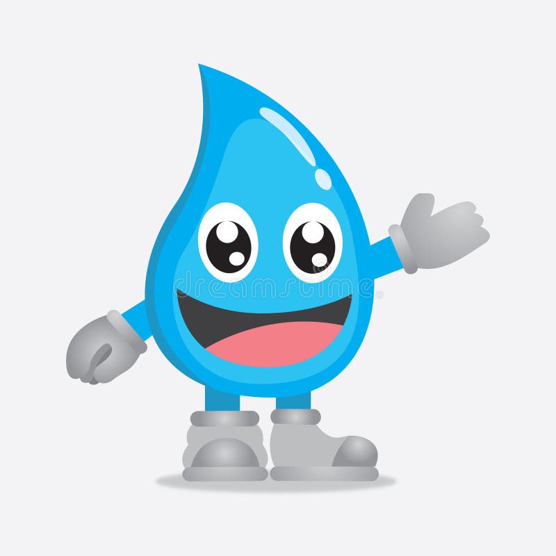 Water Drop Character Smiling. Vector Illustration Decorative Design ...