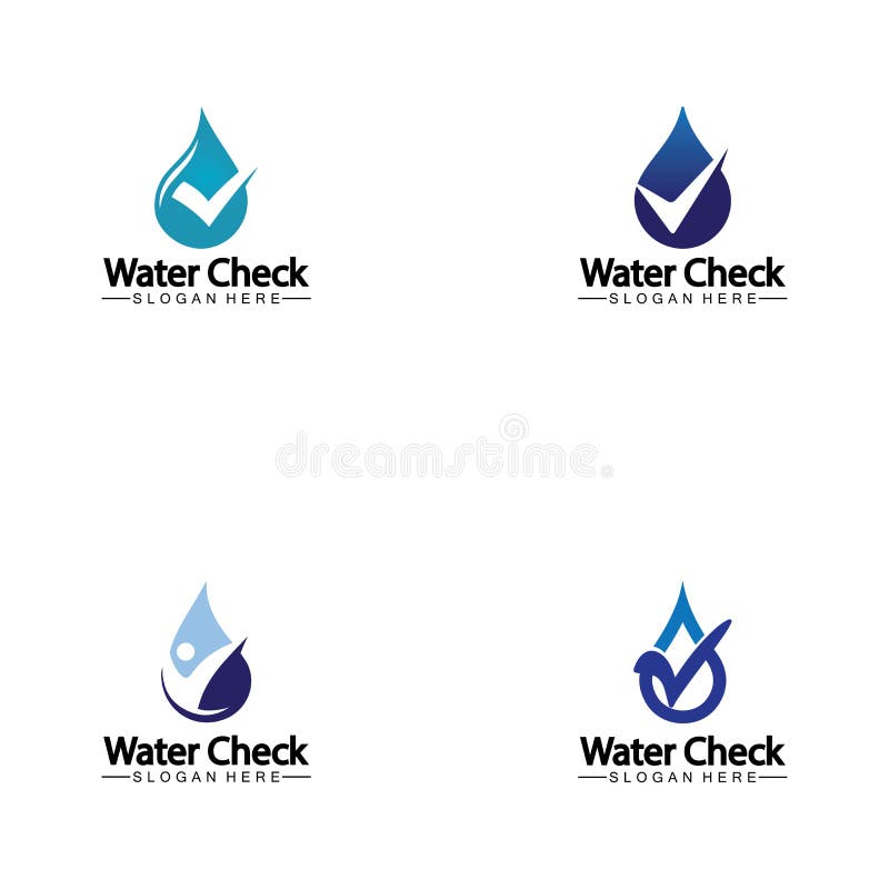 Water Drop Check Logo Vector Icon Illustration Stock Illustration ...