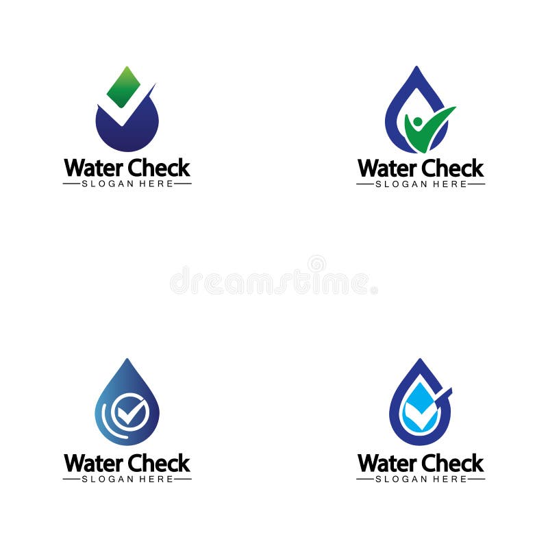 Water Drop Check Logo Vector Icon Illustration Stock Illustration ...