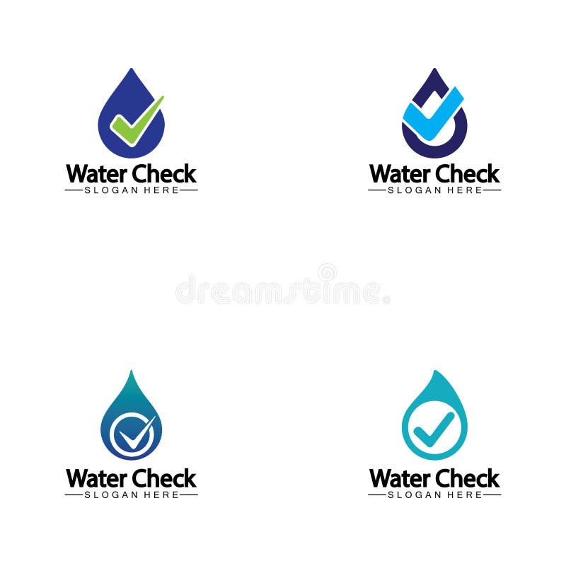 Water Drop Check Logo Vector Icon Illustration Stock Illustration ...