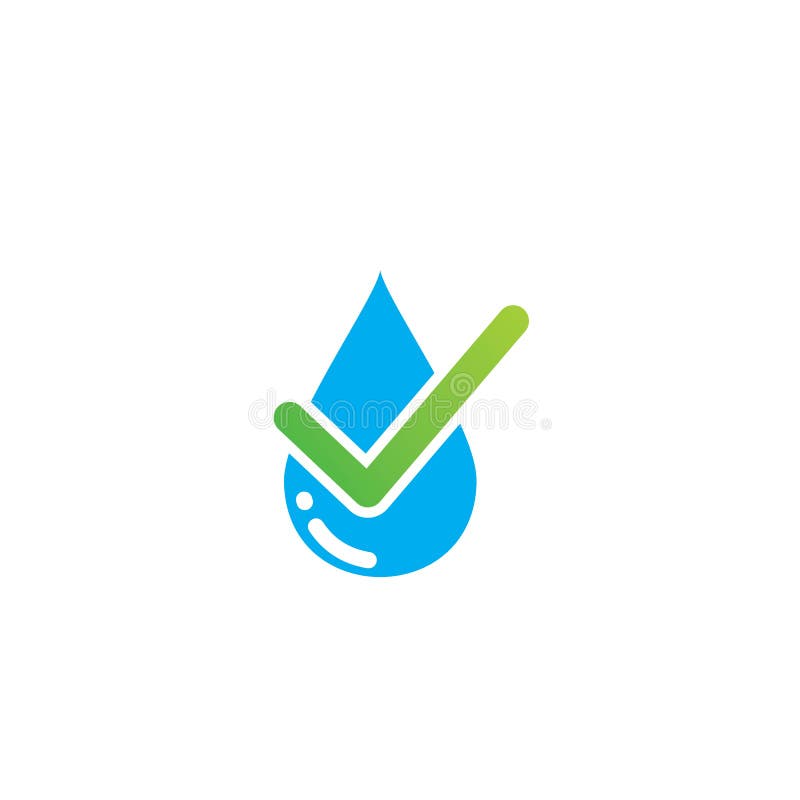 Water Drop Check Mark Icon Vector Illustration Design Template Stock ...