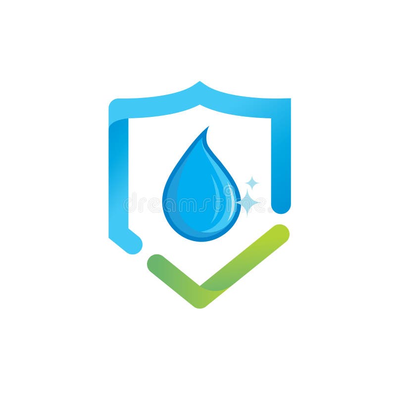 Water Drop Check Mark Shield Icon Vector Concept Design Template Stock ...