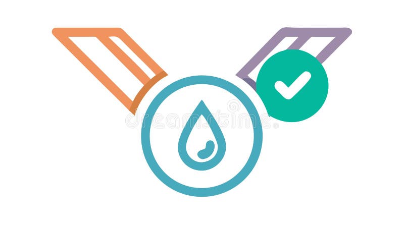 Water Drop and Checkmark Medal for Purity, Vector Design Generative AI ...