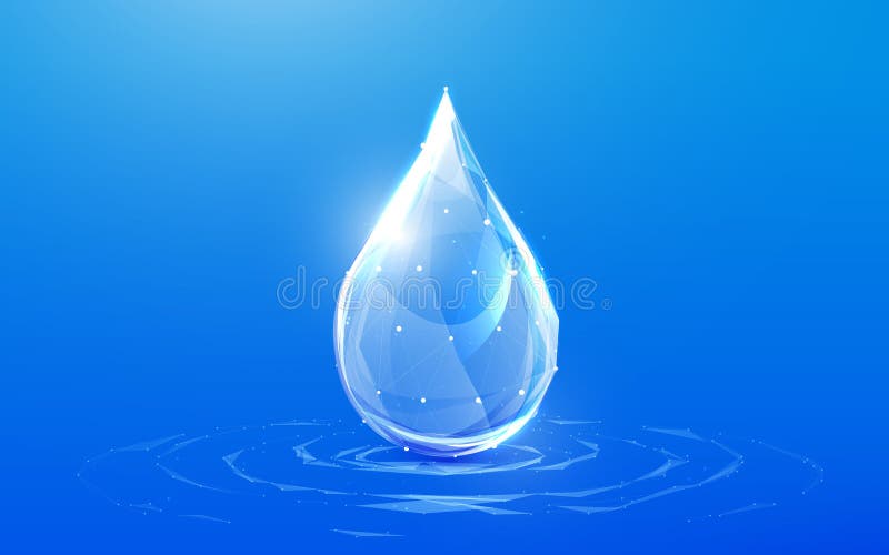 Water Drop Form Lines, Triangles and Particle Style Design. Stock ...