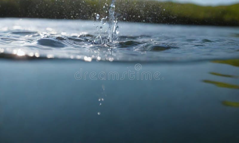 Water Drop Close Up. Splash Effect after Collision a Falling Drops with ...