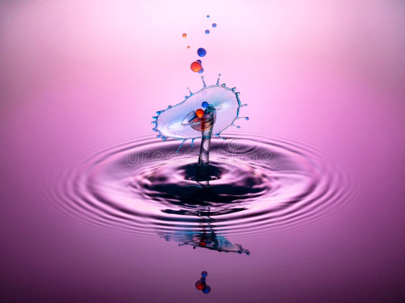 Water drop collision stock image. Image of blue, drip - 303499811