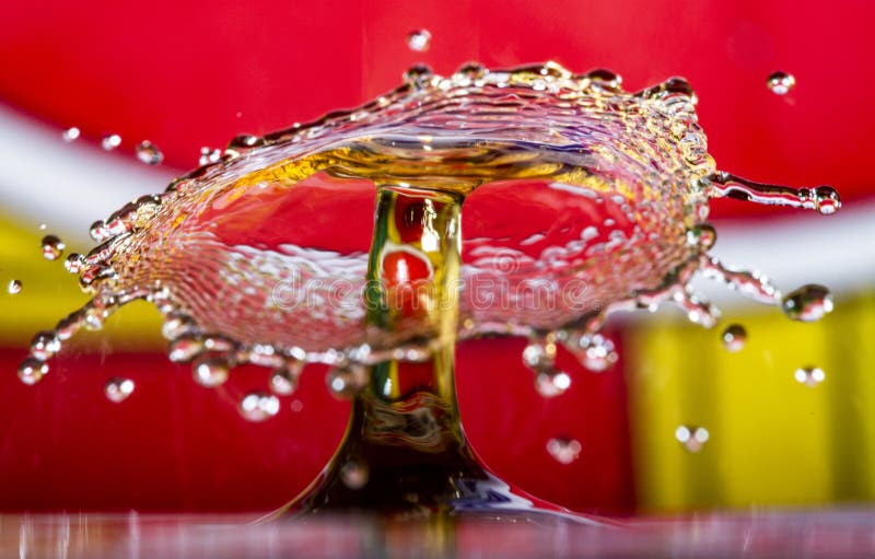 Water Drop Collision stock photo. Image of column, impact - 222245060