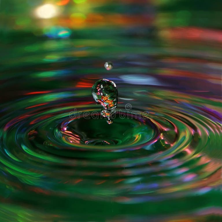 Water Drop and Colorful Ripple Stock Image - Image of radiates, droplet ...