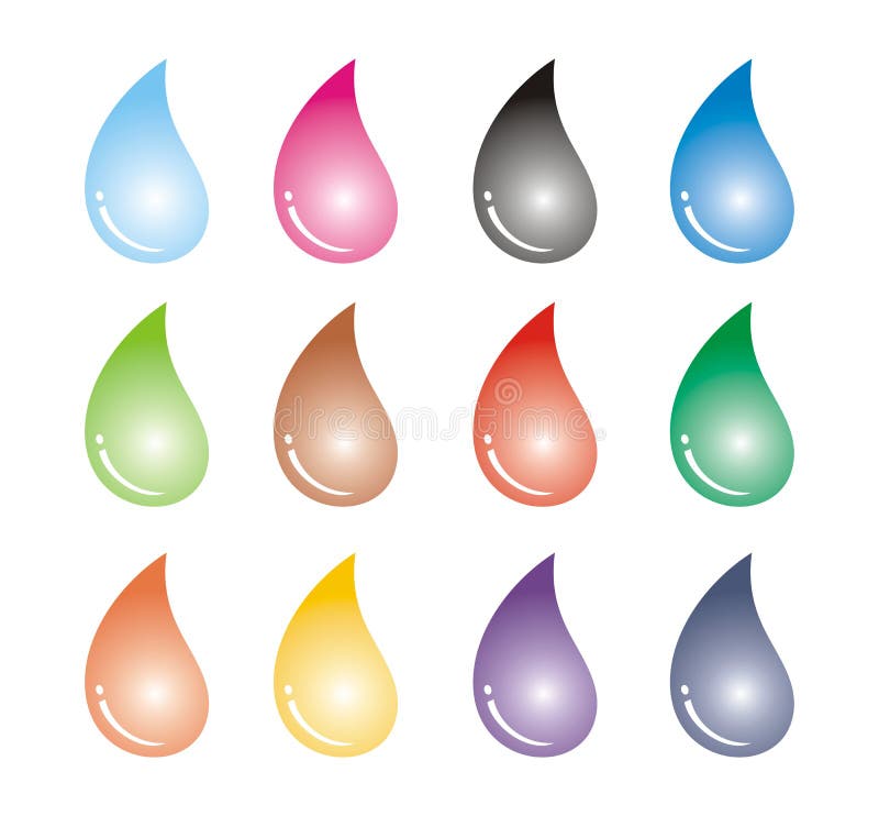 Water drop - colorful stock illustration. Illustration of darkelixir ...