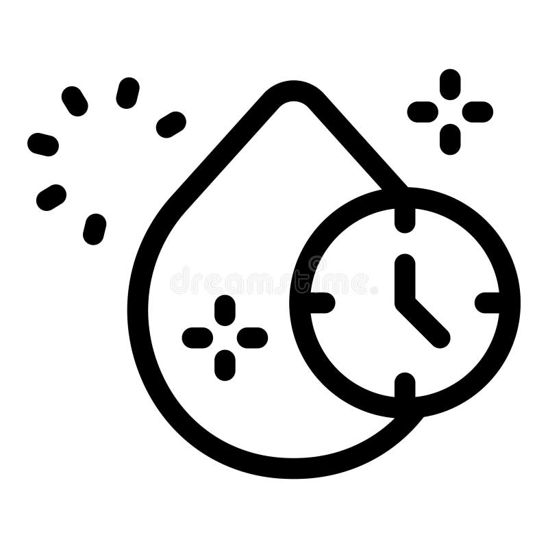 Water Drop Combining with Clock Showing Passing Time Stock Vector ...