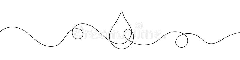Water Drop in Continuous Line Drawing Style. Line Art of Drop Icon ...