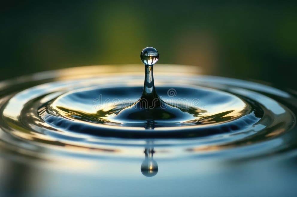 Water Drop Creates Expanding Ripples in a Pond, Texture, Movement ...