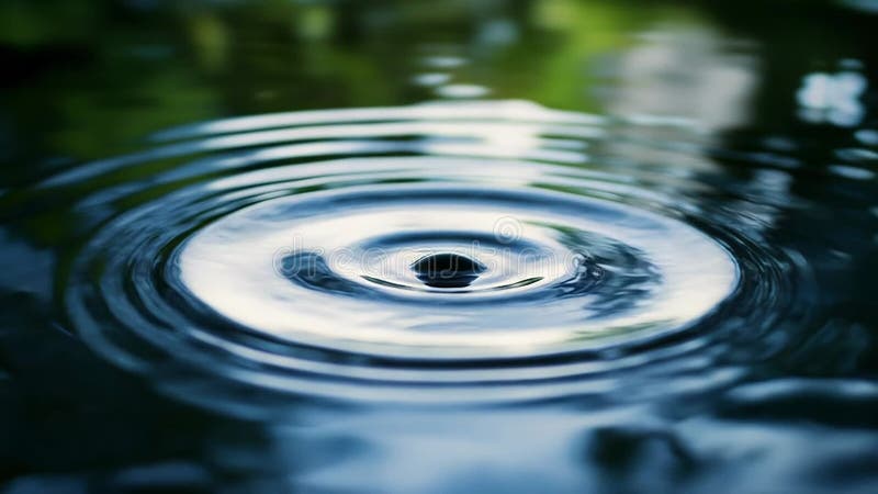 Water Drop Creating Concentric Ripples on a Calm Surface Stock Video ...