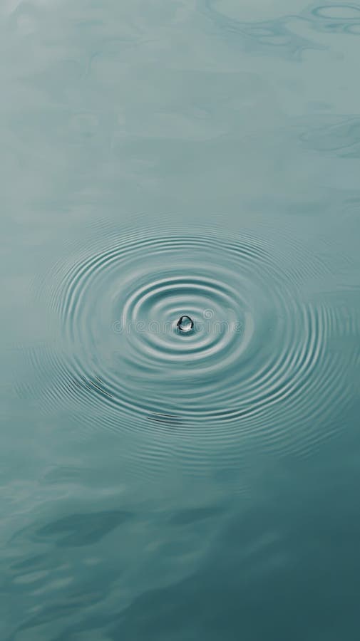 Water Drop Creating Concentric Ripples on Calm Surface Stock Photo ...