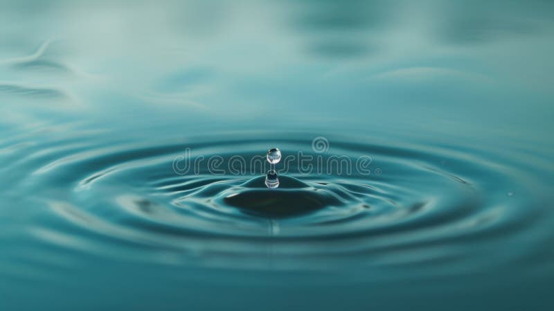 Water Drop Creating Ripples in Calm Pool Stock Image - Image of ...