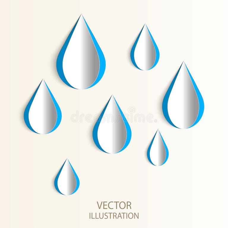Water drop cut-out paper stock vector. Illustration of bubble - 90302568