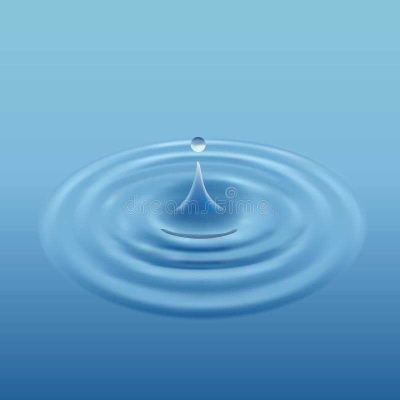 Water Drop . 3d Illustration. Blue Splash Ripple . Texture: Gradient ...