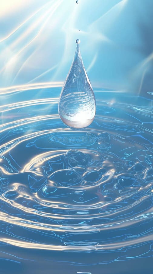 Water Drop Depicted in Captivating 3D Rendering, Tranquil Water ...
