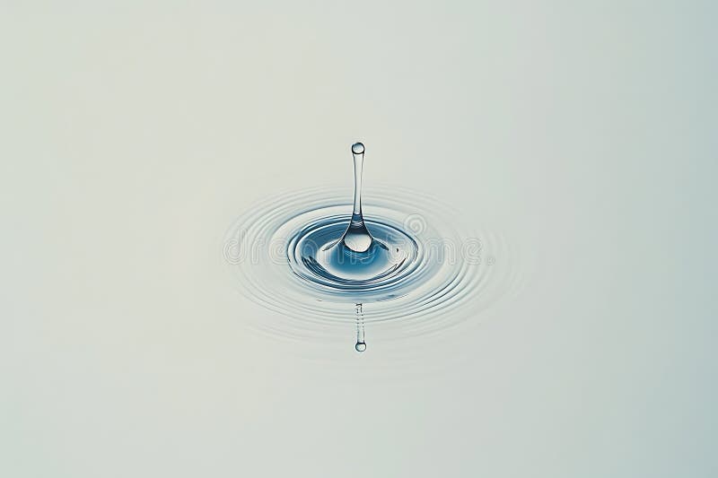Water Drop Disturbs the Surface of Still Water, Causing Splash and ...